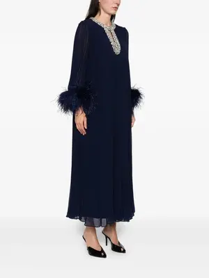 SELF-PORTRAIT Chiffon Feather Midi Dress