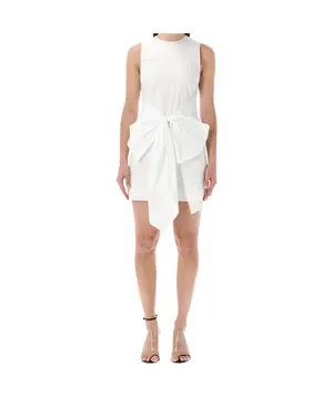 ROTATE BY BIRGER CHRISTENSEN Sleeveless Bow Dress - White