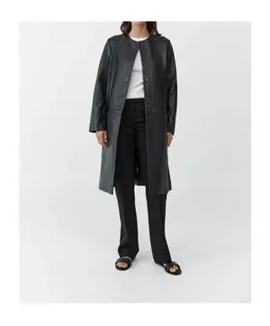 ST. AGNI Magnetic Snap Leather Jacket