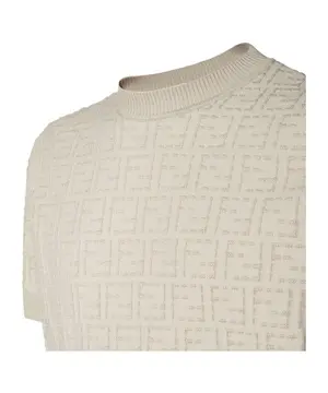 Fendi Ff Selleria Monogram Knitted Sweater - Light Gray