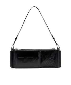 DIESEL® Logo Embossed Shoulder Bag - Black