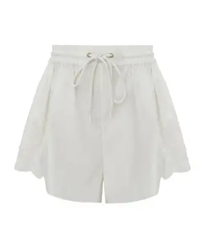Zimmermann Zimmermann Drawstring Shorts With Embroidered Details Ivory