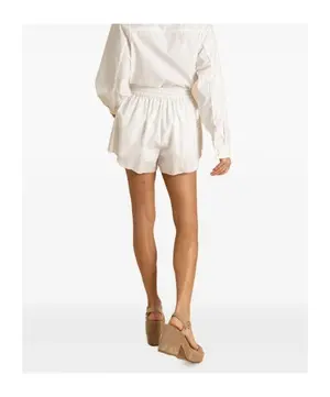Zimmermann Drawstring Shorts With Embroidered Details - Ivory