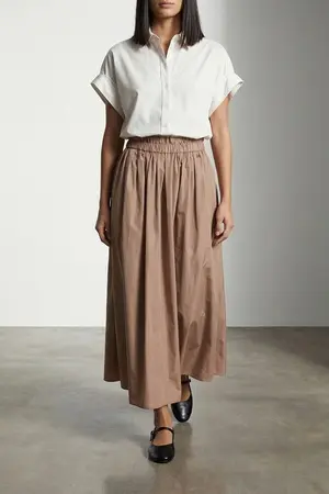 Herno A-line Midi Skirt With Elasticated Waistband - Nude