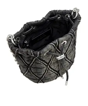 DIESEL® Small Charm-d Quilted Chain Bucket Bag