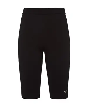 Prada Ribbed Viscose And Wool Bermuda Shorts