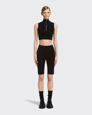 Prada Ribbed Viscose And Wool Bermuda Shorts