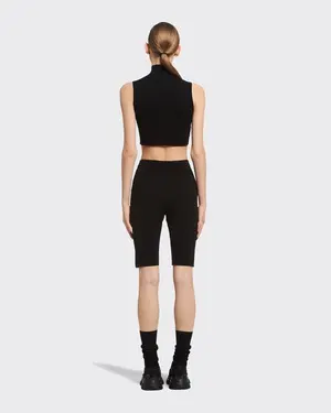 Prada Ribbed Viscose And Wool Bermuda Shorts
