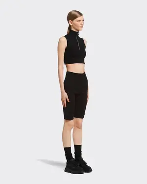 Prada Ribbed Viscose And Wool Bermuda Shorts
