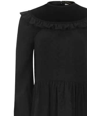 Saint Laurent Long-sleeved Ruffled Dress