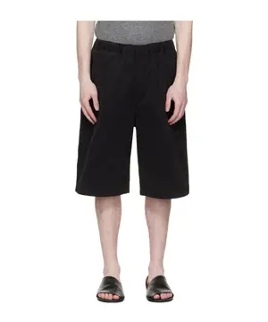 ENTIRE STUDIOS Elastic-waist Wide-leg Shorts - Black
