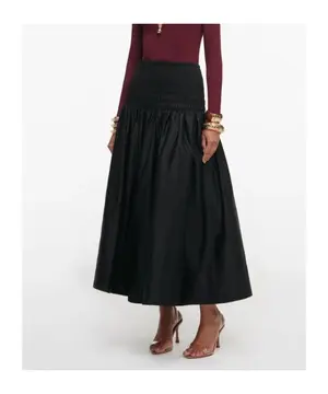 SELF-PORTRAIT Shirred-panel Maxi Skirt
