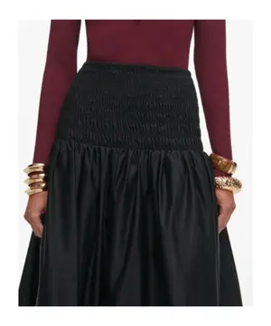 SELF-PORTRAIT Shirred-panel Maxi Skirt