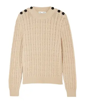 BLAZÉ MILANO Button-decorated Cable Knit Sweater - Sand