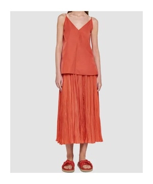 JOSEPH Sully Pleated Silk-habotai Midi Skirt - No