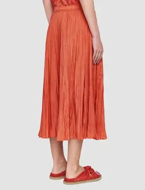 JOSEPH Sully Pleated Silk-habotai Midi Skirt - No