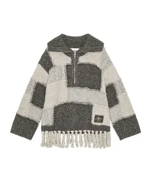 GANNI Patchwork Fringe Jumper