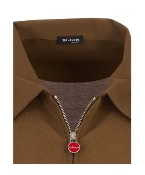 Kiton Half Zip Polo Shirt - Green