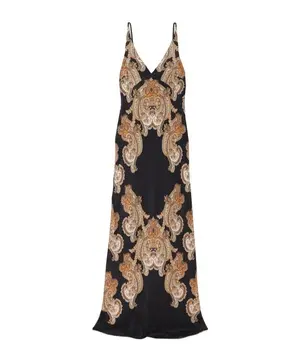 Veronica Beard Donelle Paisley-print Silk-blend Satin Maxi Dress - Multi