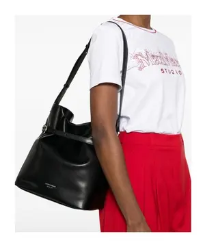 Emporio Armani Belted Hobo Shoulder Bag - Black
