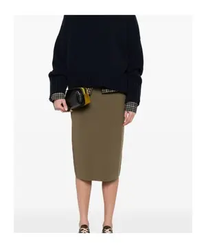 Max Mara Stretch Viscose Pencil Skirt - Green