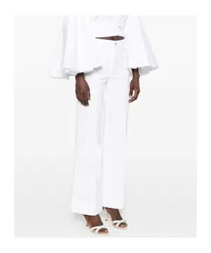 Victoria Beckham Belt Loop Straight Leg Jeans - White