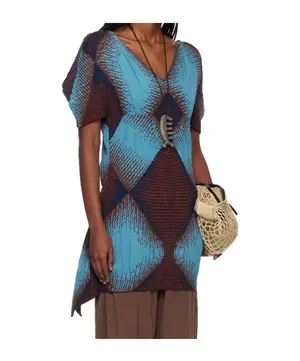 KIKO KOSTADINOV V-neck Graphic Jacquard Dress