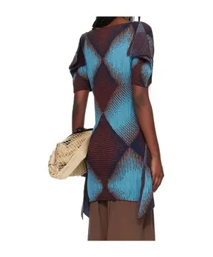 KIKO KOSTADINOV V-neck Graphic Jacquard Dress