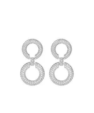 SELF-PORTRAIT Embellished Drop Earrings - Silver