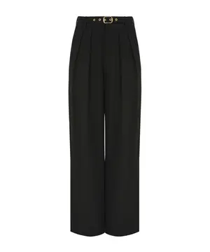 Zimmermann Lace Trim Wide Leg Pants - Black