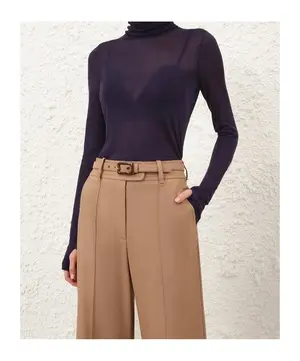Zimmermann Fine Knit Roll Neck Top