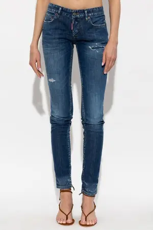 Dsquared2 Super Skinny Distressed Jeans - Navy Blue