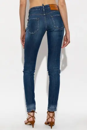 Dsquared2 Super Skinny Distressed Jeans - Navy Blue