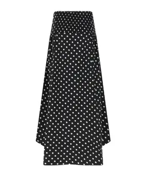 GANNI Polka-dot Satin Corset Skirt - Black