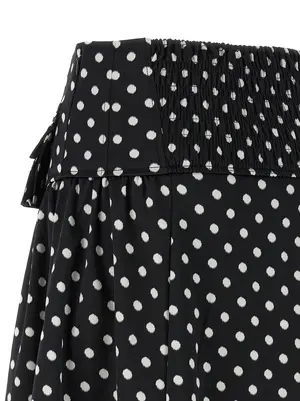 GANNI Polka-dot Satin Corset Skirt - Black