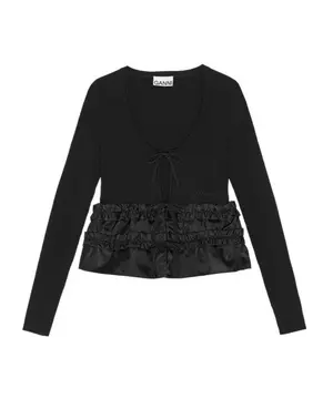 Ruffled knit cardigans