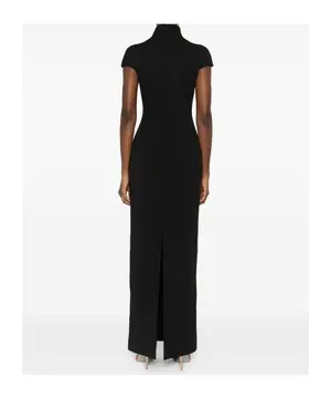 Solace High Neck Short Sleeve Maxi Dress - Black