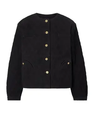 BLAZÉ MILANO Quilted Suede Jacket - Black