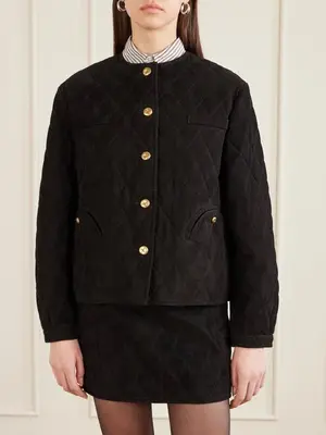BLAZÉ MILANO Quilted Suede Jacket - Black