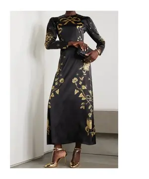 La DoubleJ Long-sleeved Printed Dress - Black