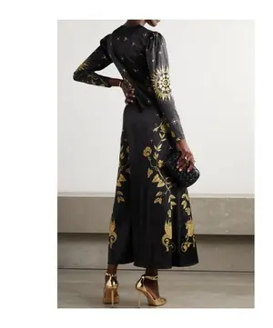 La DoubleJ Long-sleeved Printed Dress - Black