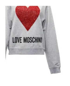 Moschino Love Heart Graphic Print Crewneck Sweatshirt