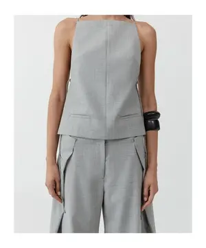 ST. AGNI Side-tie Top With Decorative Pockets