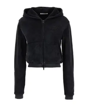 Alexander Wang Logo-embroidered Zip-front Hoodie