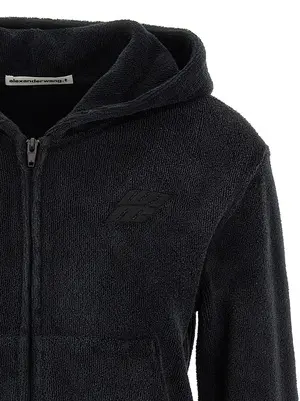Alexander Wang Logo-embroidered Zip-front Hoodie