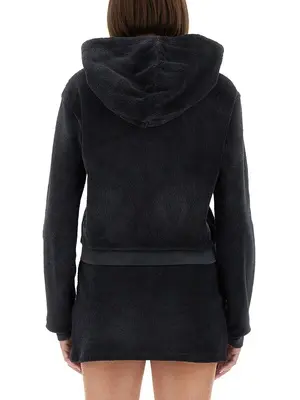 Alexander Wang Zip-up Hooded Sweatshirt - Black