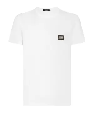 Dolce & Gabbana Dolce Gabbana Logo Plaque Crewneck T-shirt - White