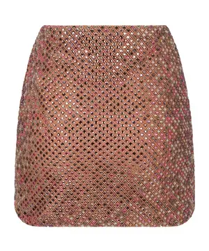 SELF-PORTRAIT Embellished Draped Mini Skirt