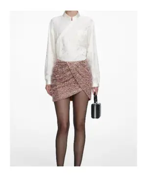SELF-PORTRAIT Embellished Draped Mini Skirt