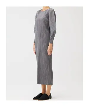 PLEATS PLEASE BY ISSEY MIYAKE Long Sleeve Pleated Dress